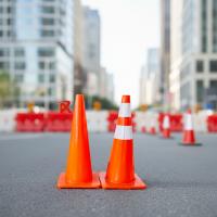 China PVC 29.5inch Reflective Barrier Cones 75cm Orange Flexible Warning For Traffic Control 750mm  Road Safety Barrier for sale