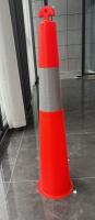 China 110MM T-Top Spring Post with reflective surface and black base designed for effective traffic guidance and road safety for sale