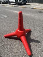 China Manufacture Orange Heavy Duty Plastic Traffic Warning Cone Reflective Three Leg Safety Cone for Construction Roadway and Parking Area for sale