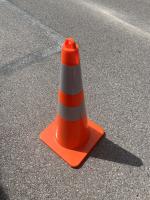 China PVC Reflective Traffic Cone with Top Ring Handle – High Visibility Road Safety Warning Cone for Construction & Parking for sale