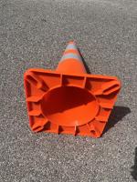 China PVC Reflective Traffic Cone with Top Ring Handle – High Visibility Road Safety Warning Cone for Construction & Parking for sale
