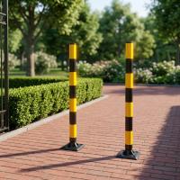 China Singapore Flexible Iron String Delineator Posts with Removable pin Road Warning black base 100cm 110cm Separate lane Post Traffic Barrier for sale