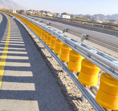 China Thailand Project Highway Guardrail Roller Anti-Collision Safety System crash Reflective Rolling Barrier for Vehicle Redirection for sale