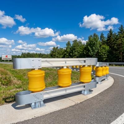 China Highway Rolling Barrier System Safety Anti-Collision Guardrail Polyurethane Roller Bucket for Car Truck Crash Warning for sale
