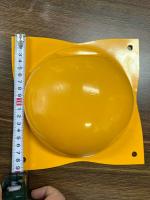 China Iron Reflective 20x20cm Material Road Stud Steel Amber Yellow Coating 65mm Height Enhanced Road Safety Raised Studs for sale