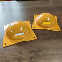 China Heavy Duty Q235 Steel Road Stud 20x20cm Yellow Metal Road Turtle Marker Reflective Cat Eye Traffic Lane Delineator Button for sale