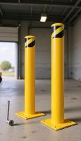 China Warning Steel 60-120cm Yellow Iron Custom Traffic Bollard Reflective Delineator Post Barrier for Road Safety for sale