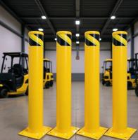 China Warning Steel 60-120cm Yellow Iron Custom Traffic Bollard Reflective Delineator Post Barrier for Road Safety for sale