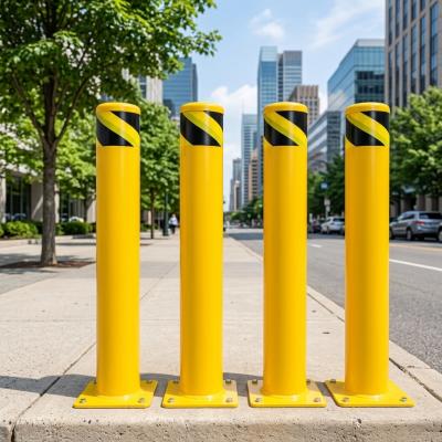 China Warning Steel 60-120cm Yellow Iron Custom Traffic Bollard Reflective Delineator Post Barrier for Road Safety for sale