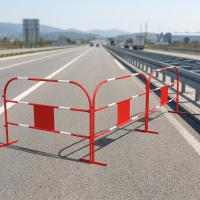 China Red Warning Steel Iron Custom Traffic Bollard Fence Delineator Post Fence Barrier for Road Safety for sale