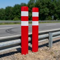 China 2026 Beijing ROADSAFE Warning Flexible Reflective Mental Steel traffic guardrail Barrier road delineator post sheet bollard for sale
