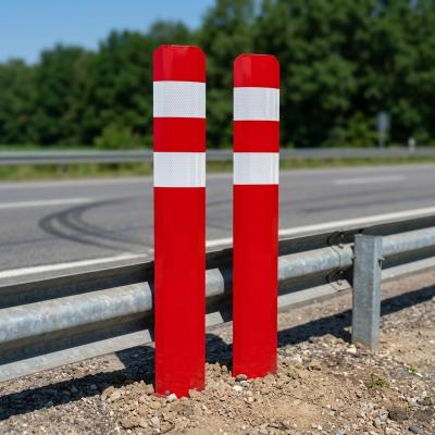 China 2026 Beijing ROADSAFE Warning Flexible Reflective Mental Steel traffic guardrail Barrier road delineator post sheet bollard for sale
