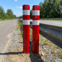 China 2026 Beijing ROADSAFE Warning Flexible Reflective Mental Steel traffic guardrail Barrier road delineator post sheet bollard for sale