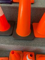 China PVC 29.5inch Reflective Cones 75cm Black base Flexible Warning For Traffic Control 750mm Road Safety Barrier for sale