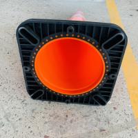 China PVC 29.5inch Reflective Cones 75cm Black base Flexible Warning For Traffic Control 750mm Road Safety Barrier for sale