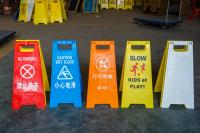 China Durable Roadside Safety Guidance Traffic Caution wet Floor Custom LOGO Sign Road Safety Sign board 60X29CM Reflective Barrier for No Parking Warning for sale