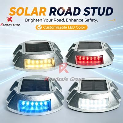 China Flashing / Steady 3LED / 6LED Aluminum Solar Road Cat Eye Raised Marker Light with Glow in the Dark Cat Eye Warning Light for Enhanced Road Safety for sale