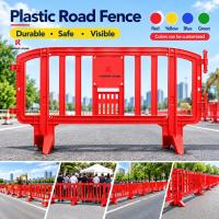 China 2meter HDPE 12kg Traffic Barrier Fence Road Warning High Quality 12kgs Yellow Red Plastic Connecting Barriers For Road Construction for sale