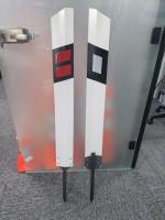 China ROADSAFE 3 Fold Warning Flexible Delineator with Steel base Reflective traffic guardrail road delineator post  PVC sheet bollard for sale