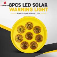 China 8pcs LED Flashing Saudi Arabic 390mm ROADSAFE Solar Sunflower Light Traffic Warning Light Yellow Traffic Sign Amber Light for sale