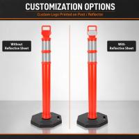 China Delineators Barriers 1250MM T-Top Octagon Base 6kgs 8kgs Reflective Traffic Lane Diviner Delineator Road Barrier Warning Post for sale