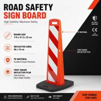 China Barriers 1100mm 9kgs Traffic Sign Board RED Crash Safety Traffic Barrier Black Base Road Orange Barrier Heavy Duty Signs Fence for sale