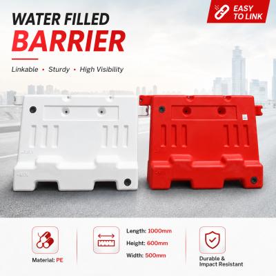 China ROADSAFE Stackable foldable Plastic Road Block Safety Barrier Gate Connecting Water Filled Traffic Roadside Highway Fence for sale