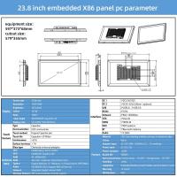 China 23.8 Inch Industrial Panel PC 800 Nits Waterproof High Brightness Embedded Windows 10 VESA Mount Touchscreen for sale