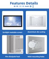 China Stainless Steel LCD Touch Screen Display Monitor 8 to 18.5 Inch 1280x800 Resolution Flush Openframe Computer for sale