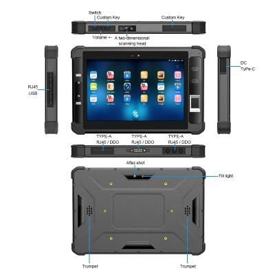 China Industrial Rugged Android Tablet 8 Inch IP67 Waterproof NFC Barcode Scanner PDA for sale