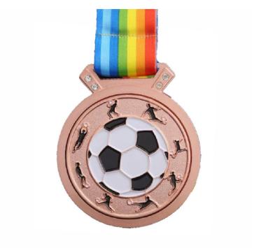 China Customized Logo Youth Football Medals Gold Silver Bronze Design for sale