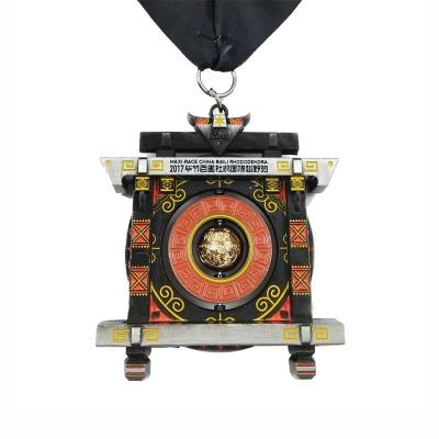 China Personalized Spin Cast Medals Sports Race Medal With Ribbons for sale