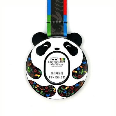 China Spin Type Marathon Finisher Medal Cute Panda Design Stop Overpaying The Big Guys for sale