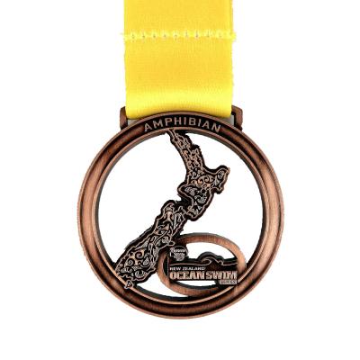 China Uniqueness Swim Team Medals Antique Copper Medal Various Material for sale