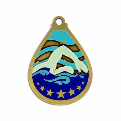 China Exquisite Swimming Race Finishers Medal Youth Sports Medals Variform for sale