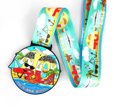 China Custom Made Swimming Medals And Ribbons Free Medal Artwork & Mock Up for sale