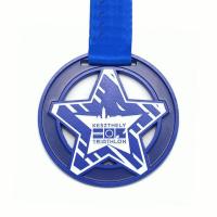 China Novelty Round Shape Color Spray Triathlon Medals Embossed Engraving for sale