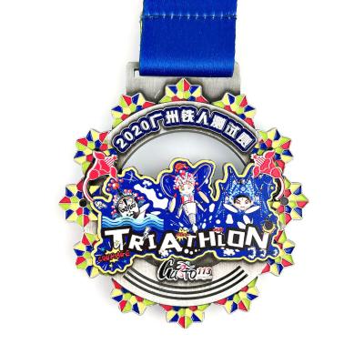 China High End Triathlon Finisher Medals Sports Award Medal Variform for sale