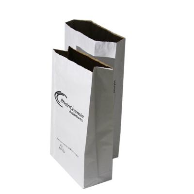 China 20kg 25kg Wear Resistance 3Layers Heat Sealed Paper Bags Trapezoid Pocket Opening for sale