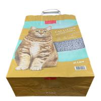China 7 Colours Paper Cat Litter Bags Handle Kraft Paper Packaging Bags Open Mouth for sale