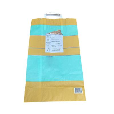 China 6L 10L 12L Kraft Paper Packaging Bags  Custom Paper Cat Litter Bags for sale