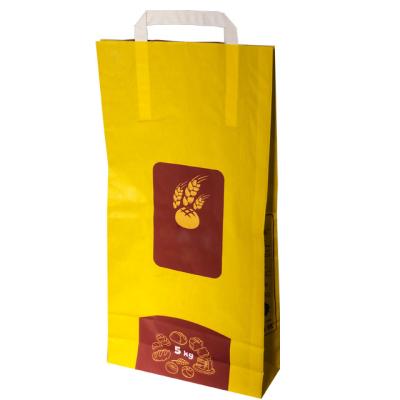 China Accept Custom 6L 10L 12L Kraft Paper Packaging Bags Heat Sealed for sale