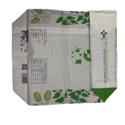 China Custom Valve Type Multiwall Paper Sack Industrial Packaging Starch With Lamination for sale