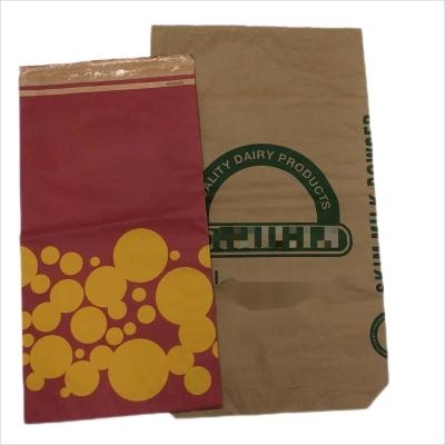China Customized Logo Heat Seal Paper Bag White Brown Multiwall Paper Bag for sale