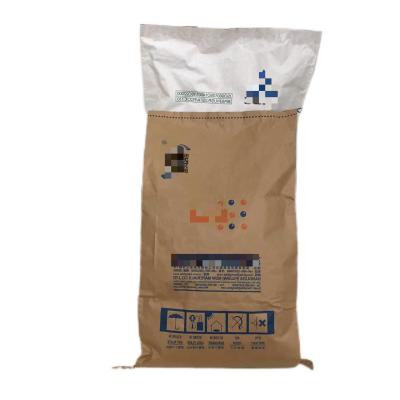 China Eco Friendly Heat Sealed Kraft Paper Bags Custom Logo Food Grade Packaging For Food Agriculture Chemistry Feed Building for sale