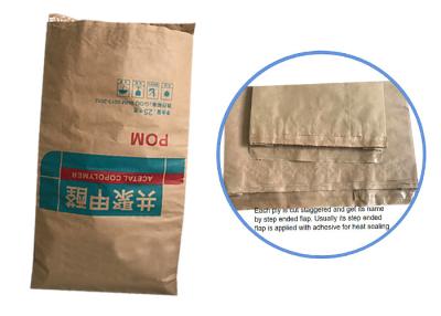 China Recycled Pasted Trapezoidal 120gsm Sewn Open Mouth Bags Pinch Bottom for sale
