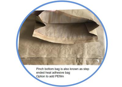 China High Strength Sewn Open Mouth Multiwall Paper Bags Pinch Bottom For Packaging for sale