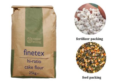 China Customized Logo Size 1-4 ply Kraft Paper Bag For Packing Animal Feed Seed for sale