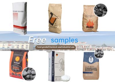 China 20kg 25kg Pasted Kraft Paper Valve Bag Starch Sugar Packaging Paper Sack for sale