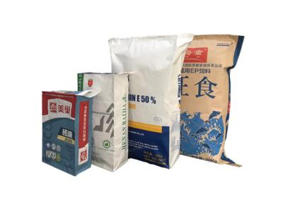 China Food Grade Multi Wall Paper Sacks 20kg 25kg Square Bottom Kraft Paper Valve Bag for sale